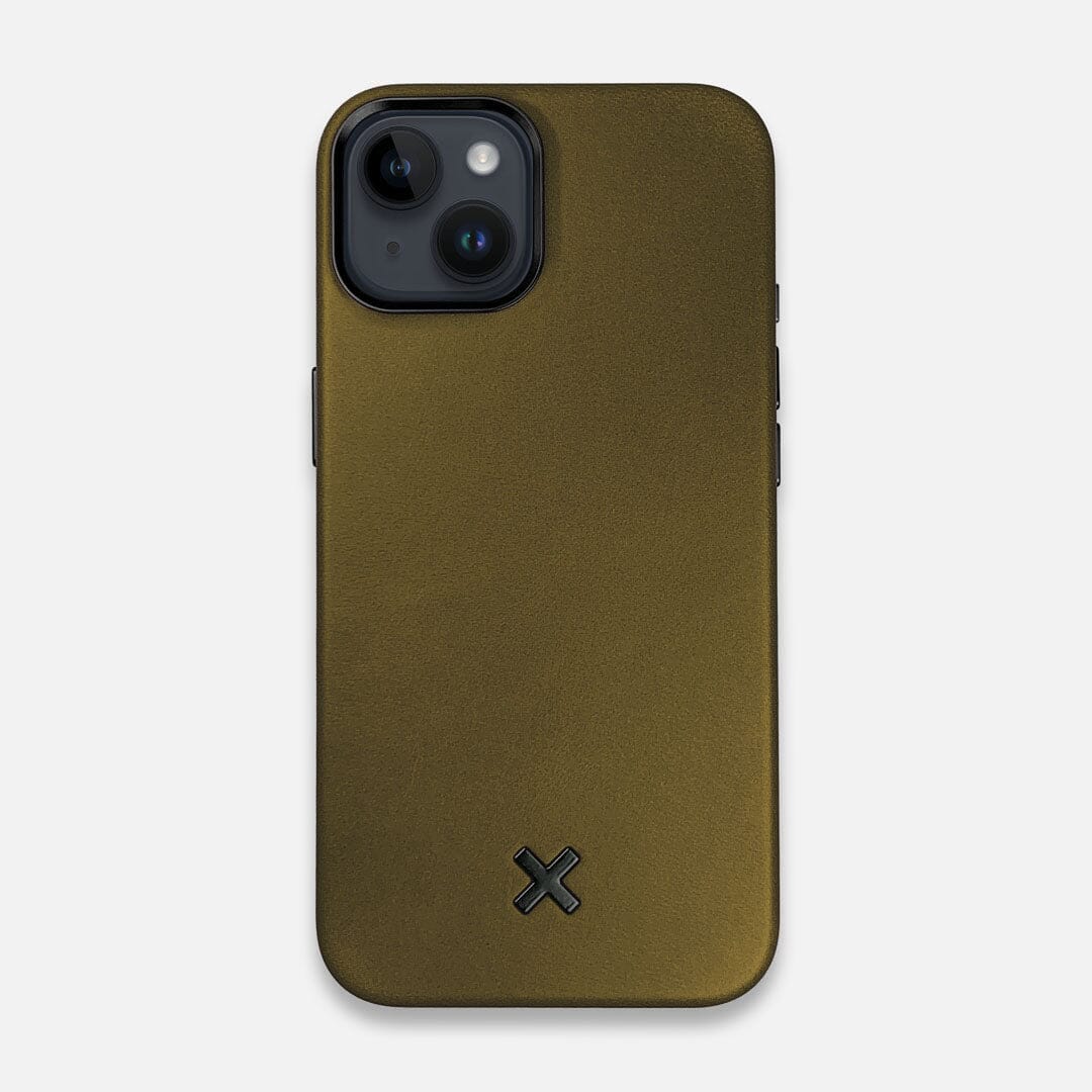 Full Leather Case - Olive - MagSafe iPhone 15 by Keyway Designs