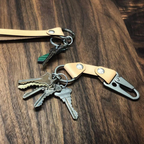 Sling Clip Leather Key Chain - Natural