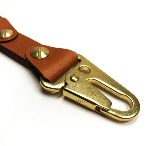 Sling Clip Leather Key Chain - Whiskey