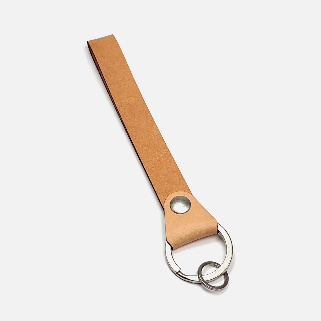 Wrist Strap Leather Key Chain - Natural